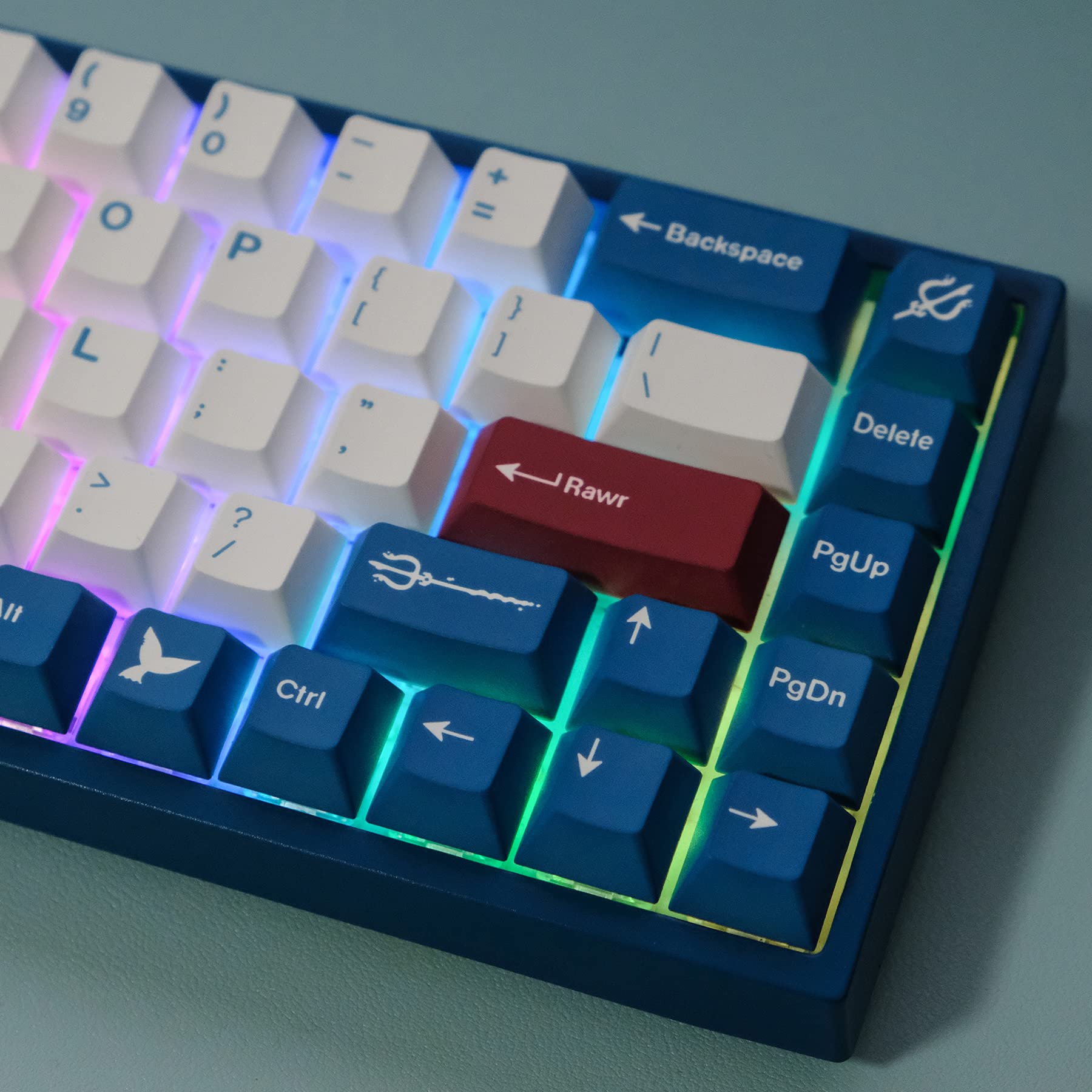 TOkey PBT keycap Cherry Profile 141 Keys Dye Sublimation ANSI Layout Keycap for Mechanical Gaming Keyboard Gateron Kailh Cherry MX Switches (Wailing)