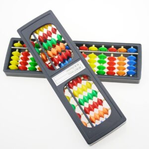 CCHW Plastic Colorful Beads Abacus Soroban, 13 Column Chinese Abacus Japanese Soroban Calculator Kid's Counting Tool (Style 1)