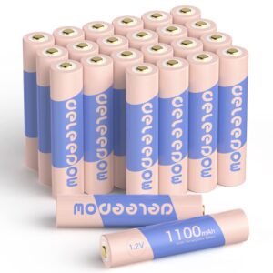 deleepow rechargeable aaa batteries 1.2v 1100mah 24-pack nimh triple a batteries low self discharge