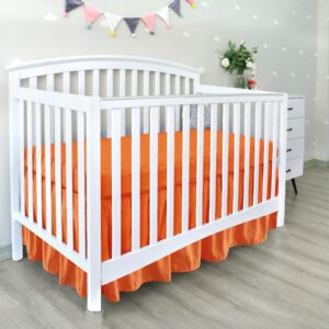 crib bed skirt with adjustable straps easy on/off pleated dust ruffled fit standard crib and toddler bed skirt machine washable up to 14" drop no-fading