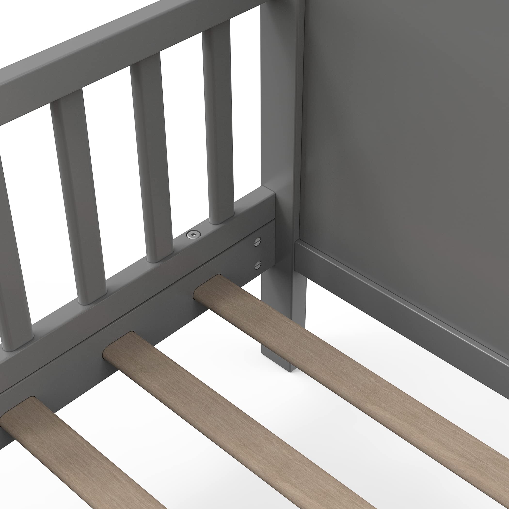 Child Craft Camden Toddler Bed for Kids with Guard Rails, Low to Ground Design, Made of Pinewood, Featuring Clean Lines to Match Any Décor (Matte White)