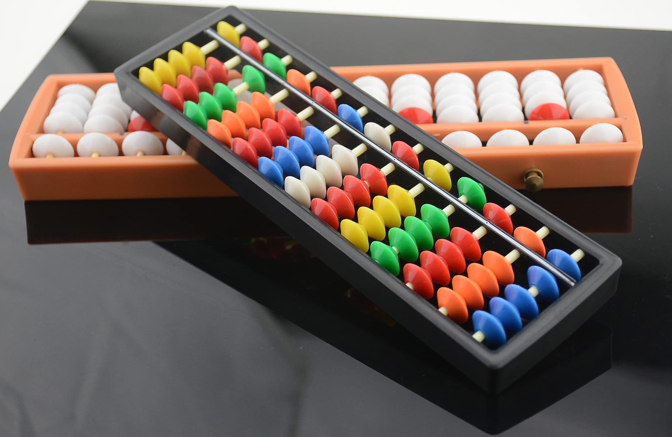 CCHW Plastic Colorful Beads Abacus Soroban, 13 Column Chinese Abacus Japanese Soroban Calculator Kid's Counting Tool (Style 1)