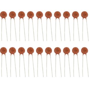 whiteeeen 20pcs 104 ceramic capacitor 100nf 0.1uf 104 low voltage ceramic disc capacitors dip 2pins