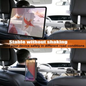 Kolasels Retractable Headrest Tablet Holder, Black, Compatible with iPad, iPhone, Samsung Galaxy Tab, and Other Devices