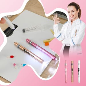 Riakrum 3 Pieces Pen Light for Nurse Pen Light with Pupil Gauge Set Pen Lights for Nurses Pen Light Reusable Penlight for Nurses Doctors Nursing Students Daily Use