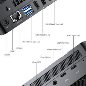 MINISFORUM Venus Series UM690 Mini PC AMD Ryzen 9 6900HX Desktop Computer, DDR5-4800 32GB 512GB PCIe4.0 SSD, 2.5Gbps LAN, 2X 4K HDMI, 1X 8K USB4 Output, Radeon 680M Graphics Micro PC