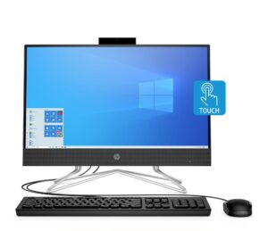 hp 2022 newest 22-inch fhd ips touchscreen all-in-one desktop computer - dual-core amd ryzen 3 3250u - 12gb ddr4 ram-256gb ssd - dvd-rw - wifi bluetooth - windows 10 pro - black w/ratzk 32gb usb