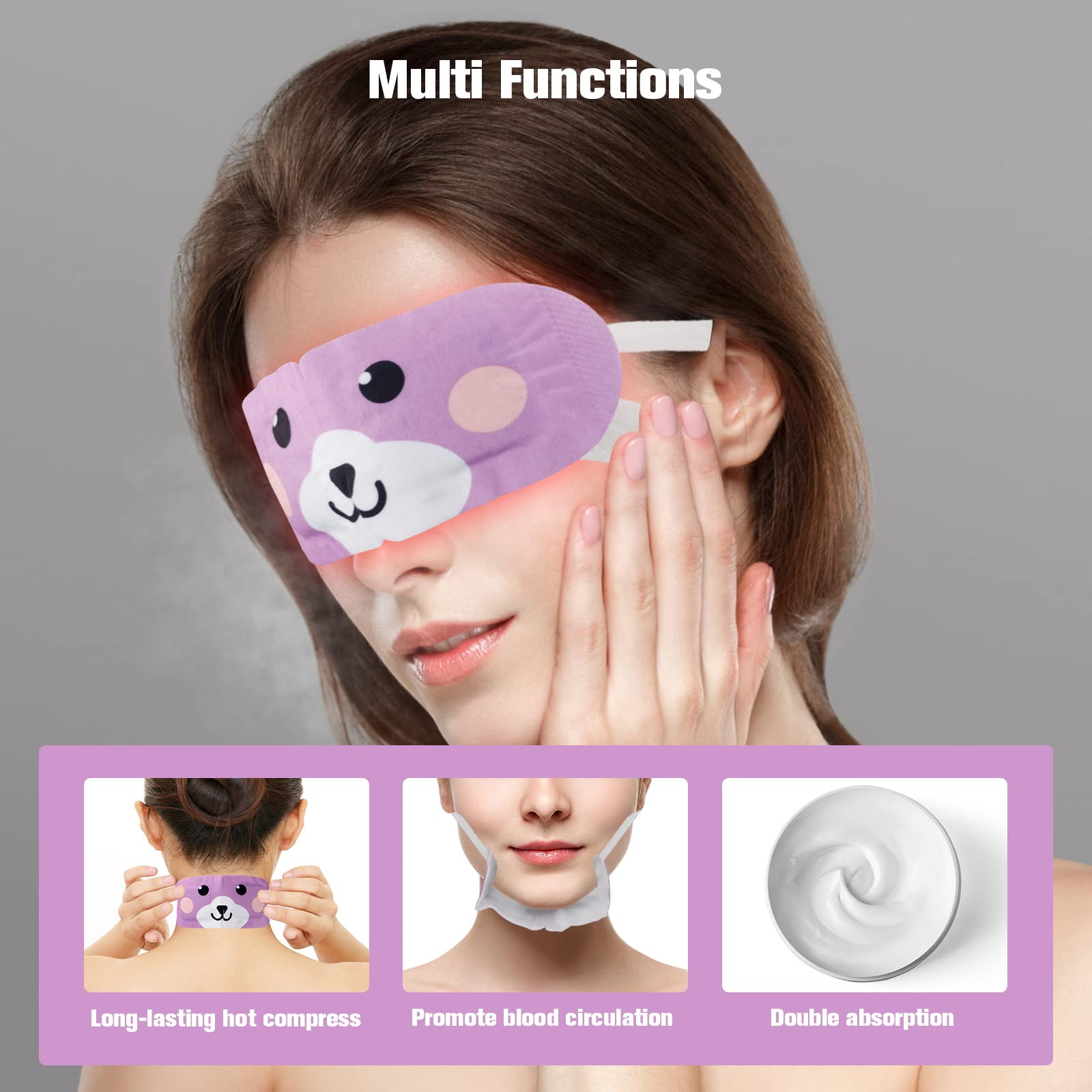 DIGHEIGG Steam Eye Mask for Dark Circles and Puffiness 20 Pcs, Lavender Disposable Eye Warm Compress for Dry Eyes, Soothing Headache Migraine, Stye Treatment, Relief Stress Eye Fatigue,21 Piece Set