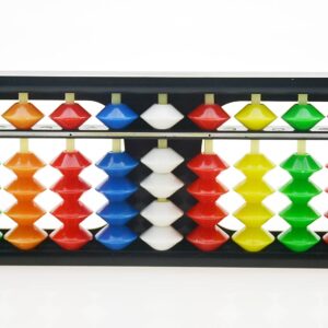 CCHW Plastic Colorful Beads Abacus Soroban, 13 Column Chinese Abacus Japanese Soroban Calculator Kid's Counting Tool (Style 1)