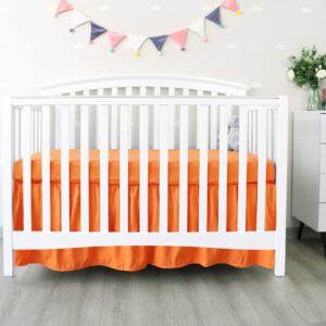 Crib Bed Skirt with Adjustable Straps Easy On/Off Pleated Dust Ruffled Fit Standard Crib and Toddler Bed Skirt Machine Washable up to 14" Drop No-Fading