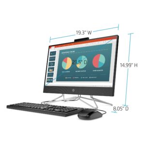 HP 2022 Newest 22-inch FHD IPS Touchscreen All-in-One Desktop Computer - Dual-Core AMD Ryzen 3 3250U - 12GB DDR4 RAM-256GB SSD - DVD-RW - WiFi Bluetooth - Windows 10 Pro - Black w/RATZK 32GB USB