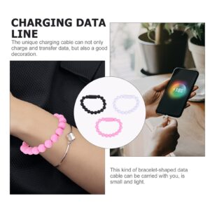 USB Charging Bracelet Beaded Cable: 3pcs compitable for Smart Bracelet Charger Data Cable Charger Cord Elegant Beaded Bracelet for Home Office Car