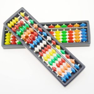 CCHW Plastic Colorful Beads Abacus Soroban, 13 Column Chinese Abacus Japanese Soroban Calculator Kid's Counting Tool (Style 1)