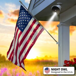 Night Owl Wired 4K UHD Indoor/Outdoor Add On Spotlight Cameras with Preset Voice Alerts and Built-in Camera Siren (Requires Compatible BTD8 Series DVR - Sold Separately)