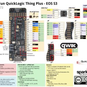 SparkFun QuickLogic Thing Plus EOS S3 - Small Feather Form Factor System Low-Power Machine Learning Device Powered by eFPGA-Enabled Arm Cortex M4F MCU FPGA Microcontroller, Black