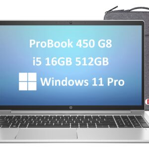 Latest HP ProBook 450 G8 15.6 IPS FHD 1080p i5-1135G7 16GB RAM 512GB PCIe SSD, Business Laptop Intel Quad-Core Backlit, Silver 16GB|512GB SSD