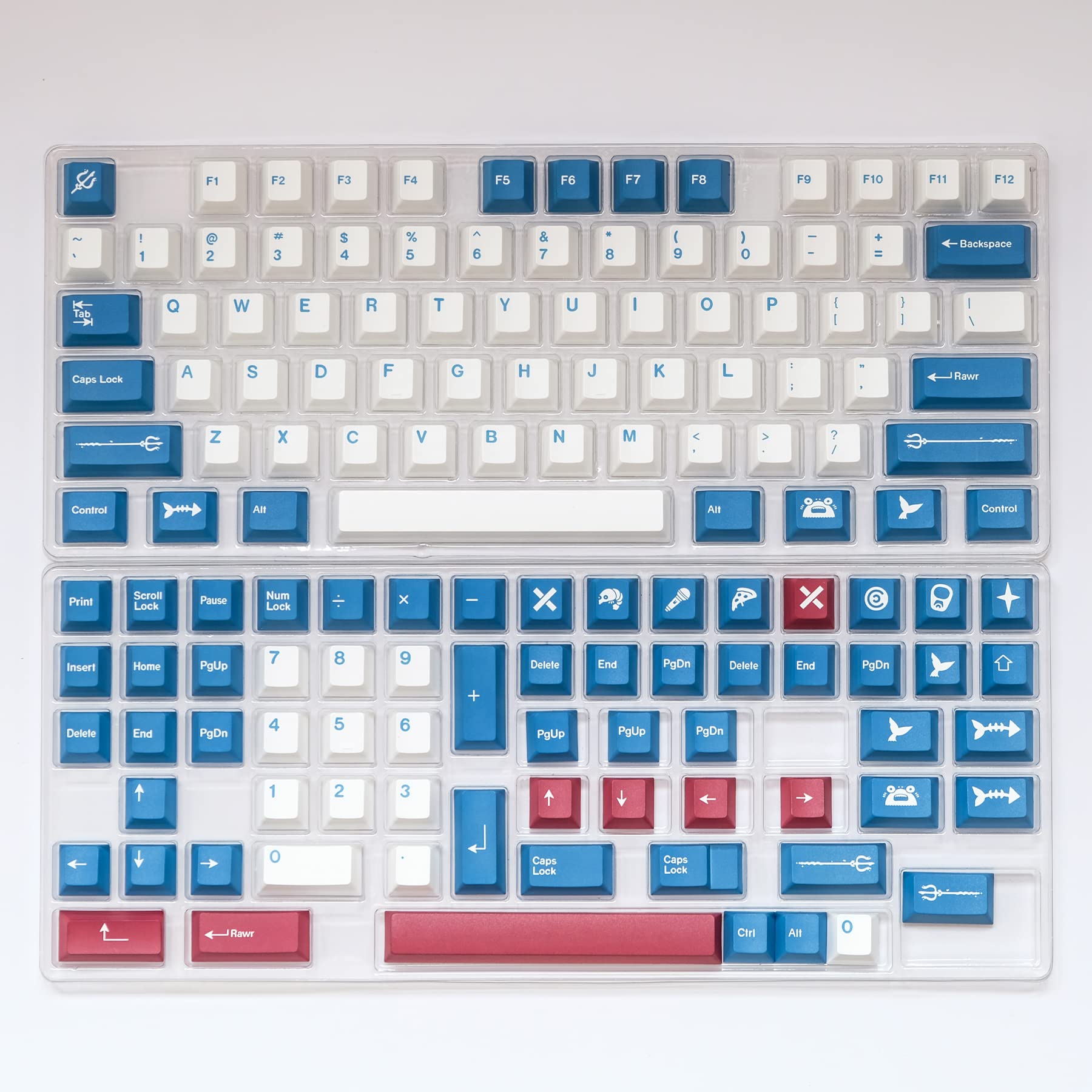 TOkey PBT keycap Cherry Profile 141 Keys Dye Sublimation ANSI Layout Keycap for Mechanical Gaming Keyboard Gateron Kailh Cherry MX Switches (Wailing)