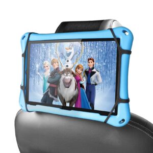 moko universal headrest tablet mount holder, adjustable anti-slip strap car back seat tablet support for kids detachable stand for 7"-11" tablets fits ipad 9 10.2"/pro 11"/air 4, mini 6, switch, black