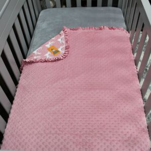 Dear Baby Gear Baby Blankets for Boys & Girls - Neutral Baby Blankets - Baby Girl Blanket & Baby Boy Blankets - Baby Blankets Unisex - Antler Dusty Rose, Pink Ruffle 40x30 Inches