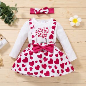 BemeyourBBs 0-5 Years Matching Sister Outfit Toddler Baby Girl Fall Winter Outfit Elephant Print Top Heart Skirt Set Overall Drees（Shirt Top + Skirt,12-18M）