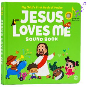 jesus loves me - christian sound book, sing along bible songs | christmas, christening, dedication, baptism gifts for boys, girls, kids, babies | religious toys, interactive music books for toddlers