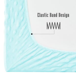 Cute Castle Changing Pad Cover - Ultra Soft Bean Dot Plush Changing Table Covers Breathable Baby Changing Pad Table Sheets for Boy and Girl (2 Pack White and Aquamarine)