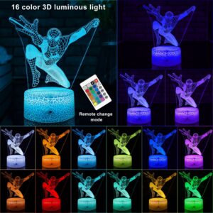 YOOEI Night Light for Kids Cool Gifts 3D Illusion Lamp with 16 Colors Changes with Remote Control Kids Bedside Lamp Toys for 3 4 5 6 7 8 Year Old Boys Christmas Birthday Gifts