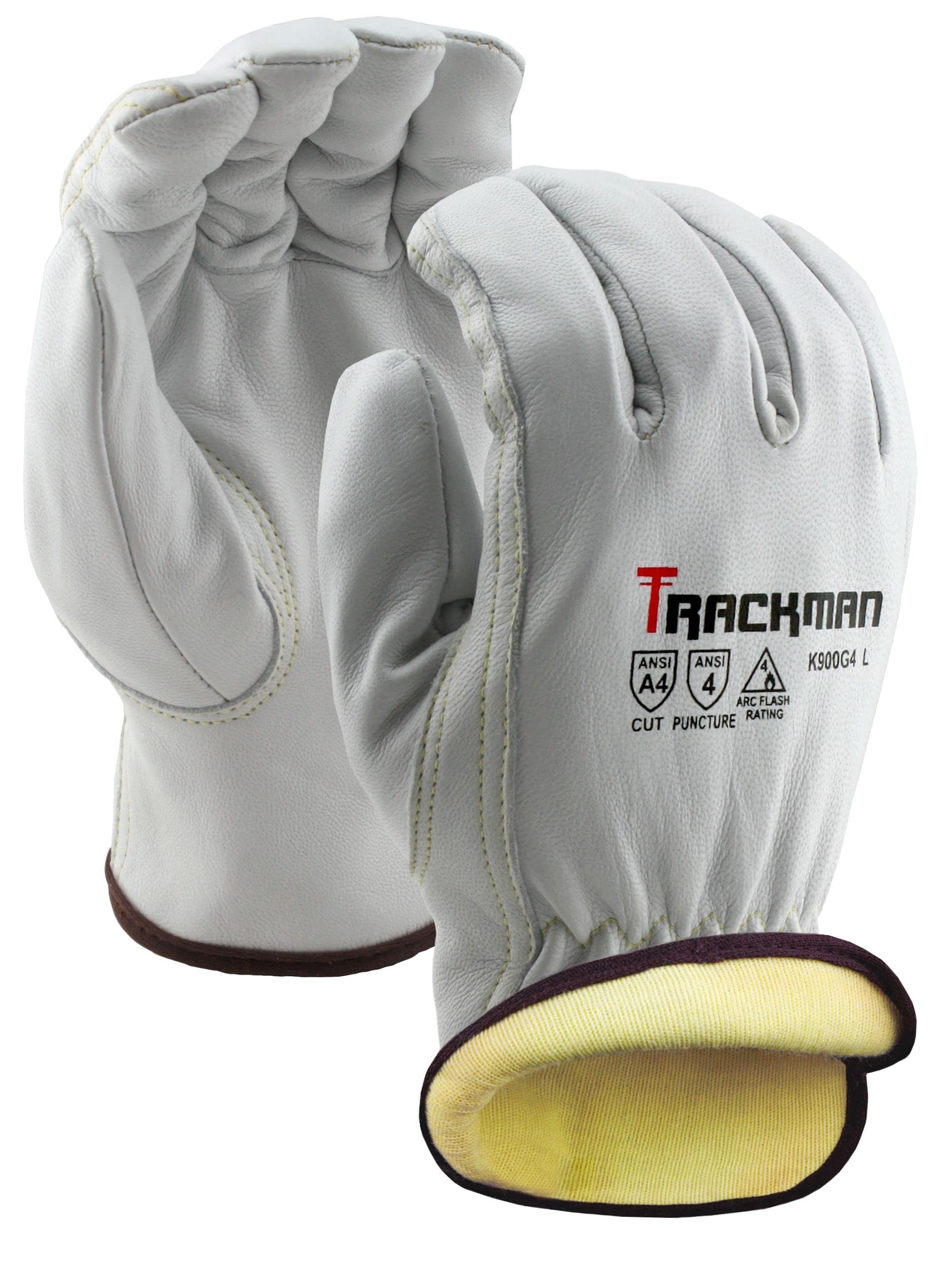 Stauffer Trackman Premium Goatskin Leather, Kevlar lined, Cut Resistant Work Gloves (Large)