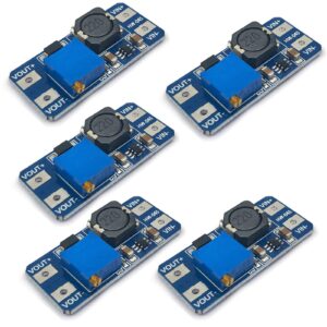 fainwan 5pcs mt3608 dc-dc step up power apply module booster 2a power module compatible with ar-duino