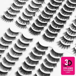 Eliace False Eyelashes Kit, Cat Eye Mink Lashes 50 Pairs Super Value Pack with 5 Stylish Styles, Volume 3D Faux Mink Lashes Curly & Full, Fake Eyelashes for a Natural Look, Eye Lashes Sets Pack