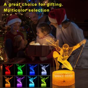 YOOEI Night Light for Kids Cool Gifts 3D Illusion Lamp with 16 Colors Changes with Remote Control Kids Bedside Lamp Toys for 3 4 5 6 7 8 Year Old Boys Christmas Birthday Gifts