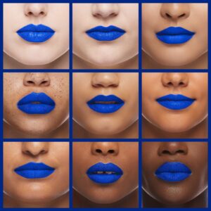 AMY'S DIARY 2pcs Blue Matte Lip Liner and Lipstick Makeup Set, Liquid Lipstick 24H and Lip Liner Set Matt Liquid Lips Make Up Waterproof Long Lasting Lipstick Matte Kit with Lip liner (08)