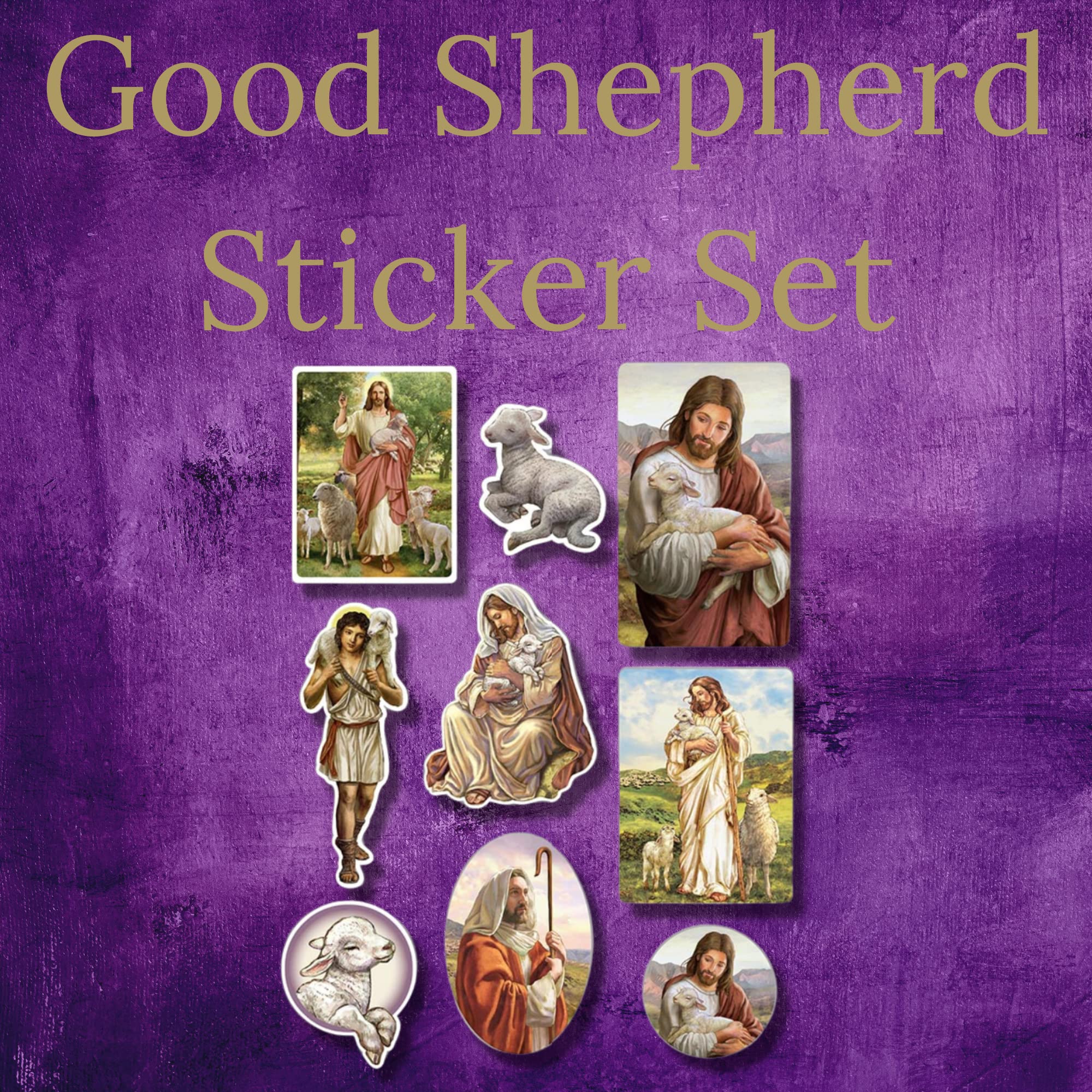 Christian Brands Assorted Catholic Decal Sticker Sheet Pack, The Good Shepherd Jesus Christ, Novelty Religious Inspirational Stickers for Sunday Schools, Scrapbooking, Journaling, 3 Sheets Included