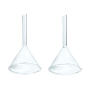 2pcs glass funnel lab glass funnels 60mm diameter,100mm length plain stem best for laboratory