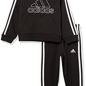 adidas baby boys 2 Piece Classic French Terry Jacket Set, Black, 3 Months US