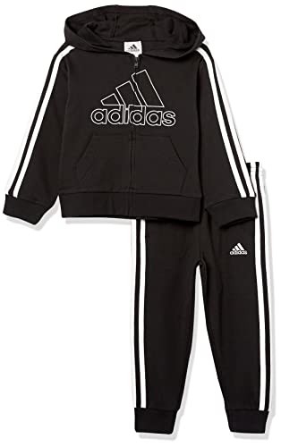 adidas baby boys 2 Piece Classic French Terry Jacket Set, Black, 3 Months US