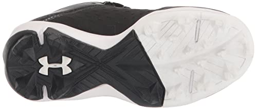 Under Armour Baby Boys Leadoff Low Junior Rubber Molded Cleat Baseball Shoe, (001) Black/Black/White, 12 Little Kid US