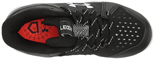 Under Armour Baby Boys Leadoff Mid Junior Rubber Molded Cleat Baseball Shoe, (001) Black/Black/White, 11 Little Kid US