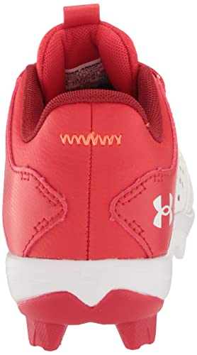 Under Armour Baby Boys Leadoff Low Junior Rubber Molded Cleat Baseball Shoe, (601) Red/White/White, 3 Little Kid US