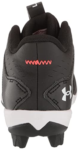 Under Armour Baby Boys Leadoff Mid Junior Rubber Molded Cleat Baseball Shoe, (001) Black/Black/White, 11 Little Kid US