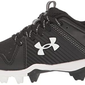 Under Armour Baby Boys Leadoff Low Junior Rubber Molded Cleat Baseball Shoe, (001) Black/Black/White, 12 Little Kid US