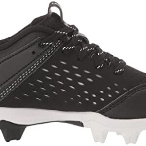 Under Armour Baby Boys Leadoff Low Junior Rubber Molded Cleat Baseball Shoe, (001) Black/Black/White, 12 Little Kid US