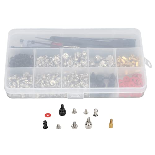 PC Screws Assortment, Cleaning Brush 362Pcs Various Sizes Computer Screw Washer for Maintenance for CPU Disk for Motherboard