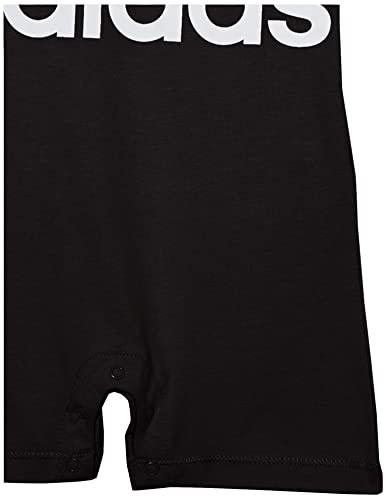 adidas Boys' Baby Short Sleeve Cotton Shortie Romper, Black, 24 Months