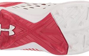 Under Armour Baby Boys Leadoff Low Junior Rubber Molded Cleat Baseball Shoe, (601) Red/White/White, 3 Little Kid US