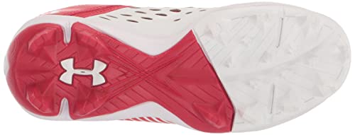 Under Armour Baby Boys Leadoff Low Junior Rubber Molded Cleat Baseball Shoe, (601) Red/White/White, 3 Little Kid US