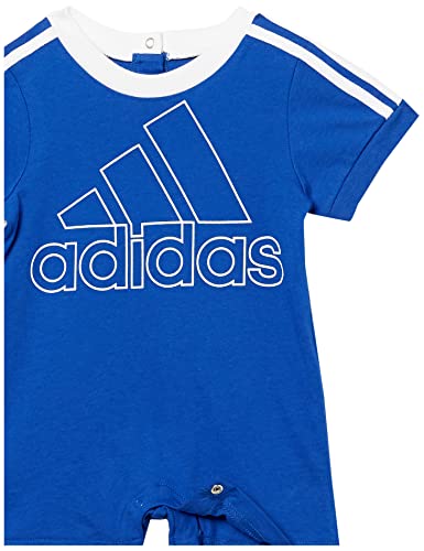 adidas baby boys Short Sleeve 3- Stripe Shortie Rompers, Team Royal Blue, 18 Months US