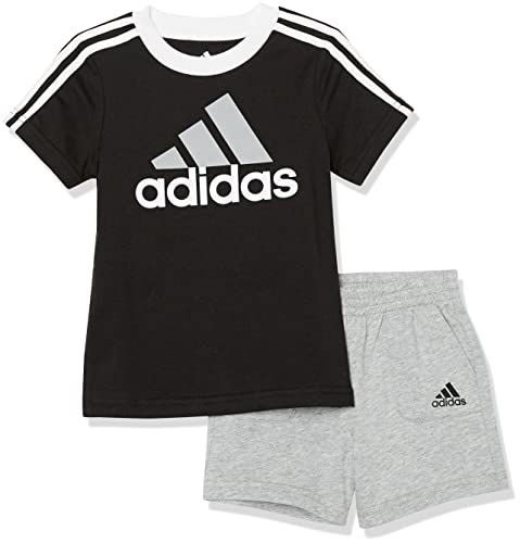 adidas Boys' Baby 2 Piece French Terry Short Set, Black, 24 Months