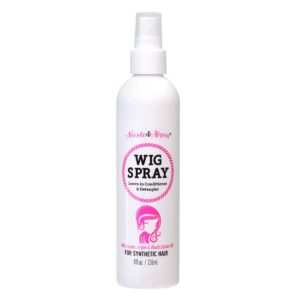 nicole & alyssa - wig spray for synthetic hair 8oz - leave-in conditioner, detangler, moisturizer