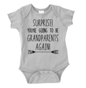 pregnancy announcement for grandparents size 0-3 months: your going to be grandparents again baby announcement for family romper gray. baby boy girl - baby announcement onesie baby announcement gifts